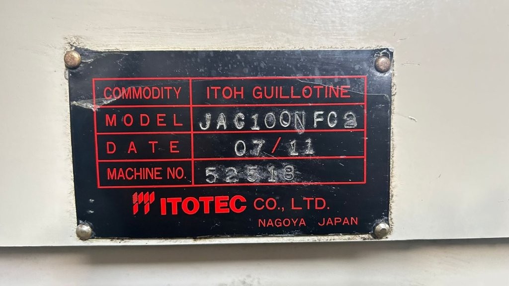 ITOTEC-CUTTING-MACHINE-JAC100NFC2-100CM--1995-11：offered by Jay ...
